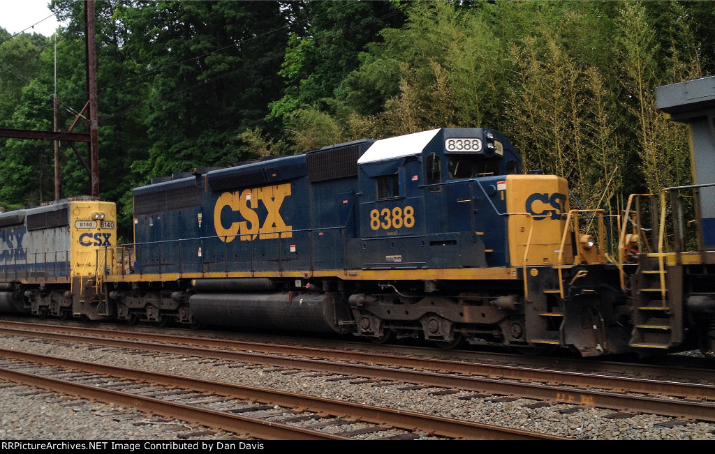 CSX SD40-2 8388 trails on K495-25